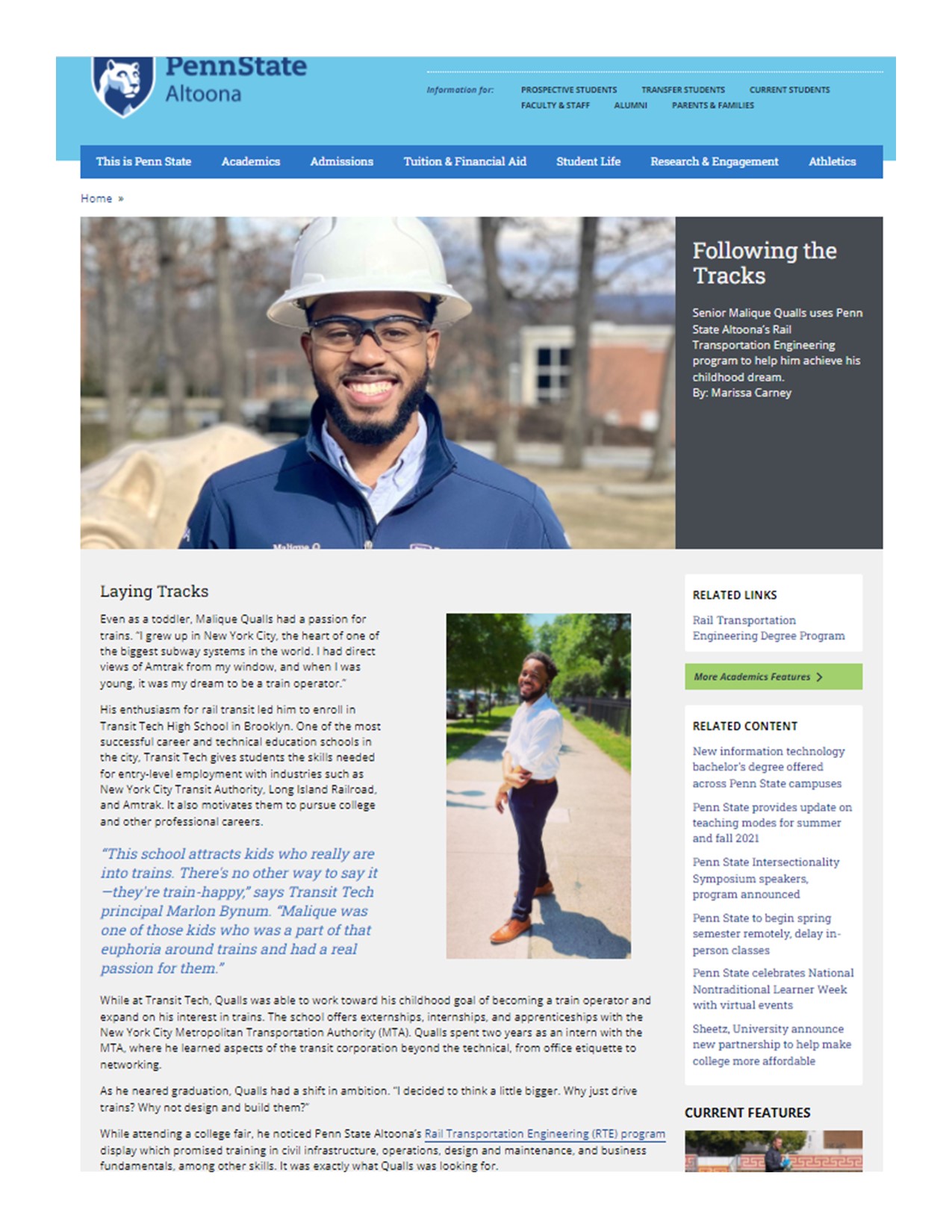 Transit Tech alumni featured at Penn State – Transit Tech