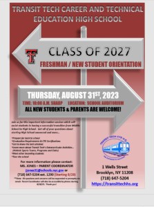Transit Tech HS New Student Orientation – Transit Tech